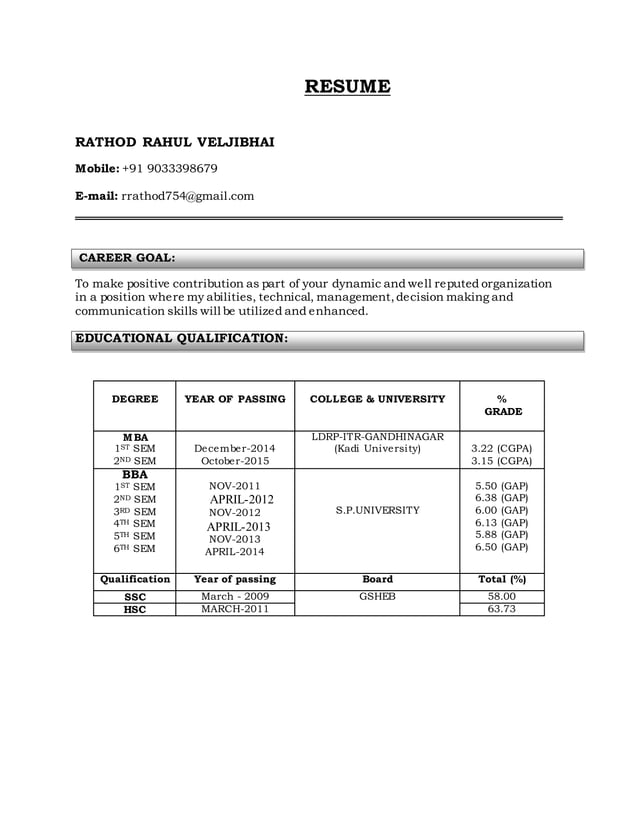 RAHUL RESUME (Autosaved) | PDF