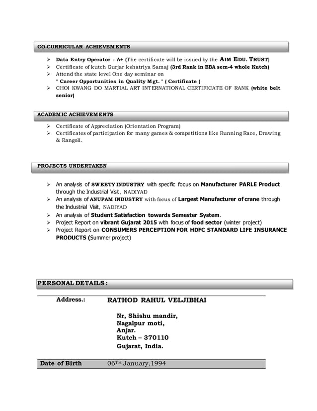 RAHUL RESUME (Autosaved) | PDF