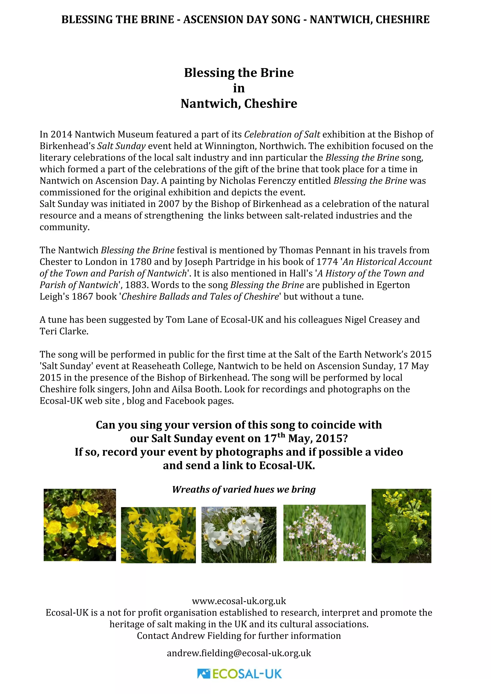 Blessing the Brine-2015 | PDF | Music | Entertainment