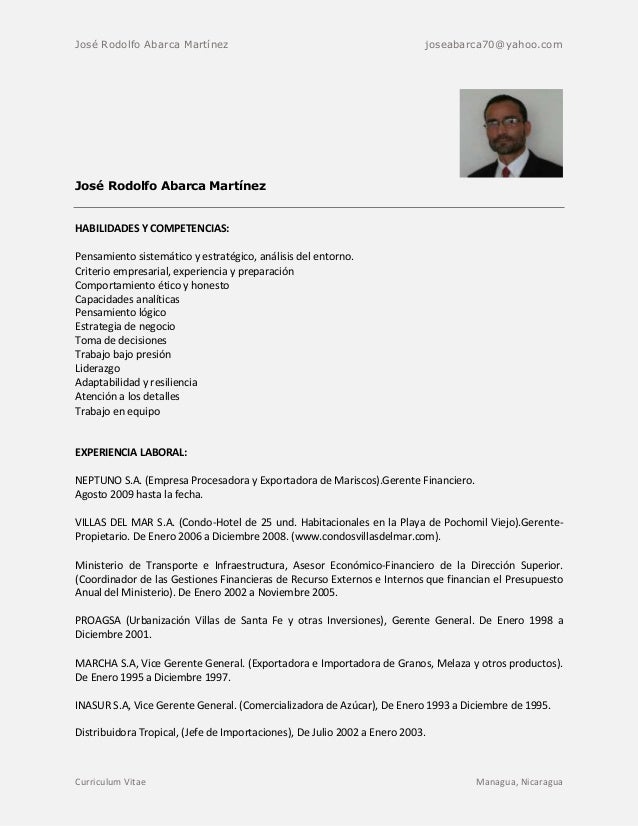 Jose Rodolfo Abarca CV Jose Rodolfo Abarca CV