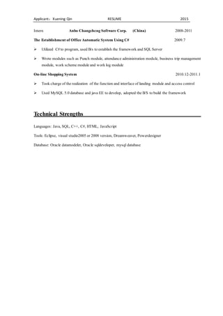 Resume | DOCX | Programming Languages | Computing