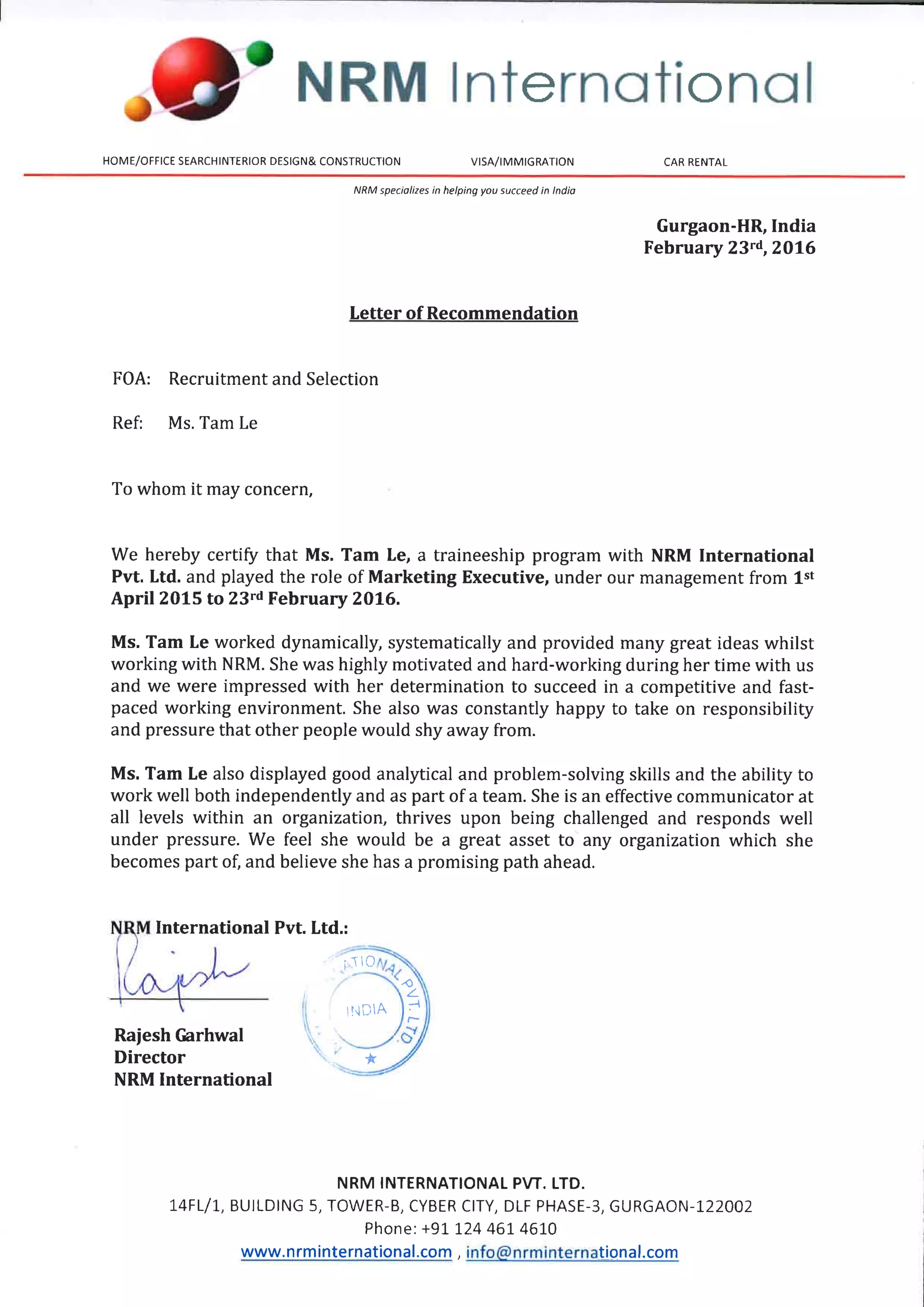 5. Recommendation Letter | PDF