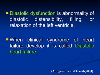 Diastolic Dysfunction | PPT