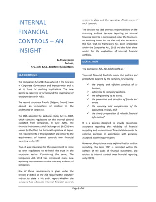 Internal Financial Controls | PDF | Financial Regulation | Economy