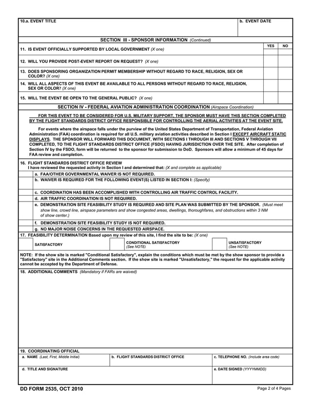 DD 2535 Aviation SD 2010 | PDF