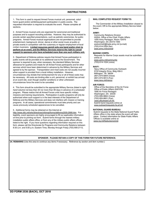 DD 2536 Non-Aviation SD 2010 | PDF