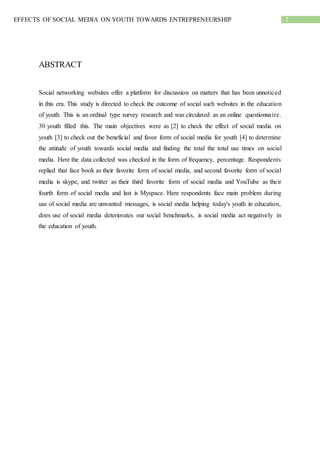 Minor_Project Report on Effects of social media on youth towards ...