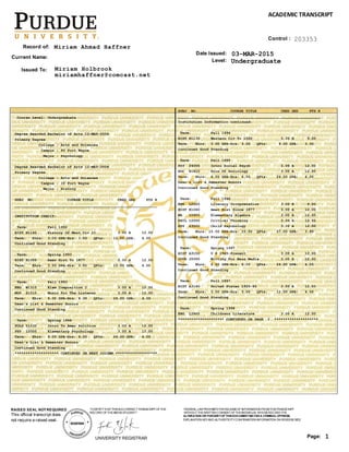 Purdue Transcript | PDF