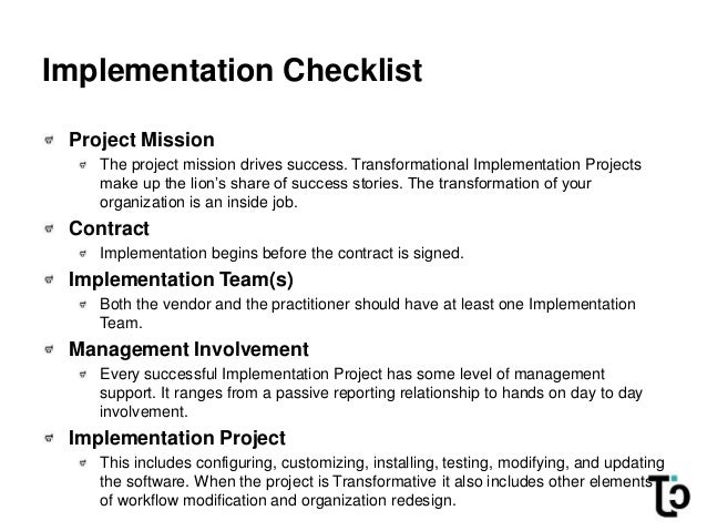 Implementation Checklist