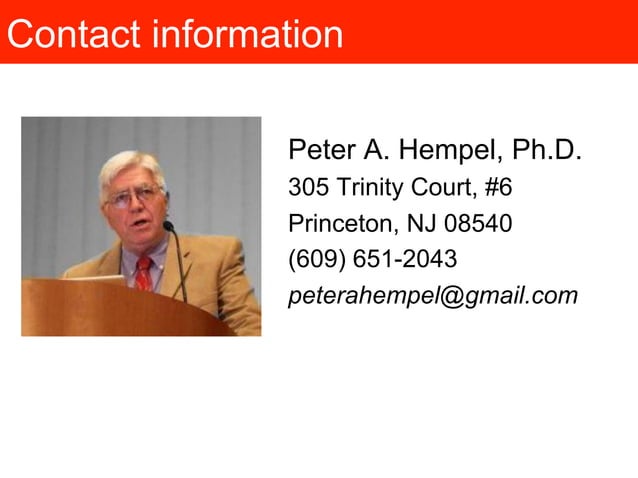 Peter Hempel-experience presentation-2015 | PPT