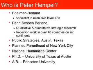 Peter Hempel-experience presentation-2015 | PDF