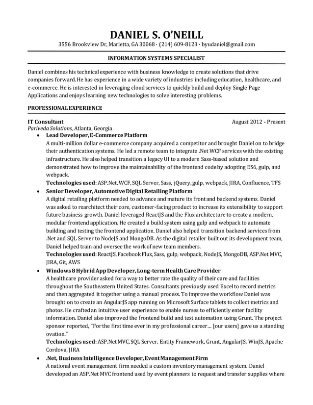 Daniel_ONeill_Resume_2016 | PDF