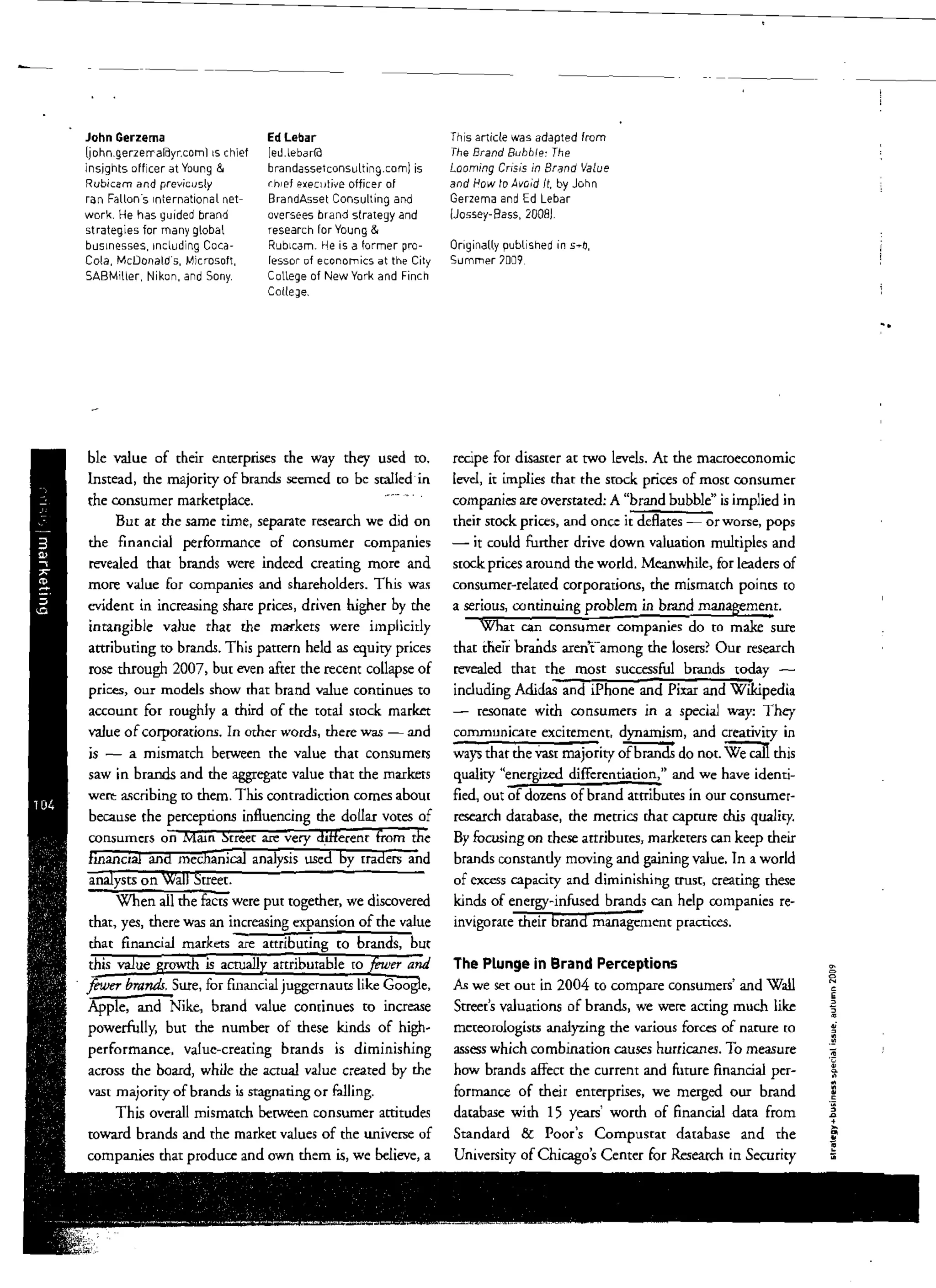 Young & Rubicam Article - Brand Energized Differentiation | PDF