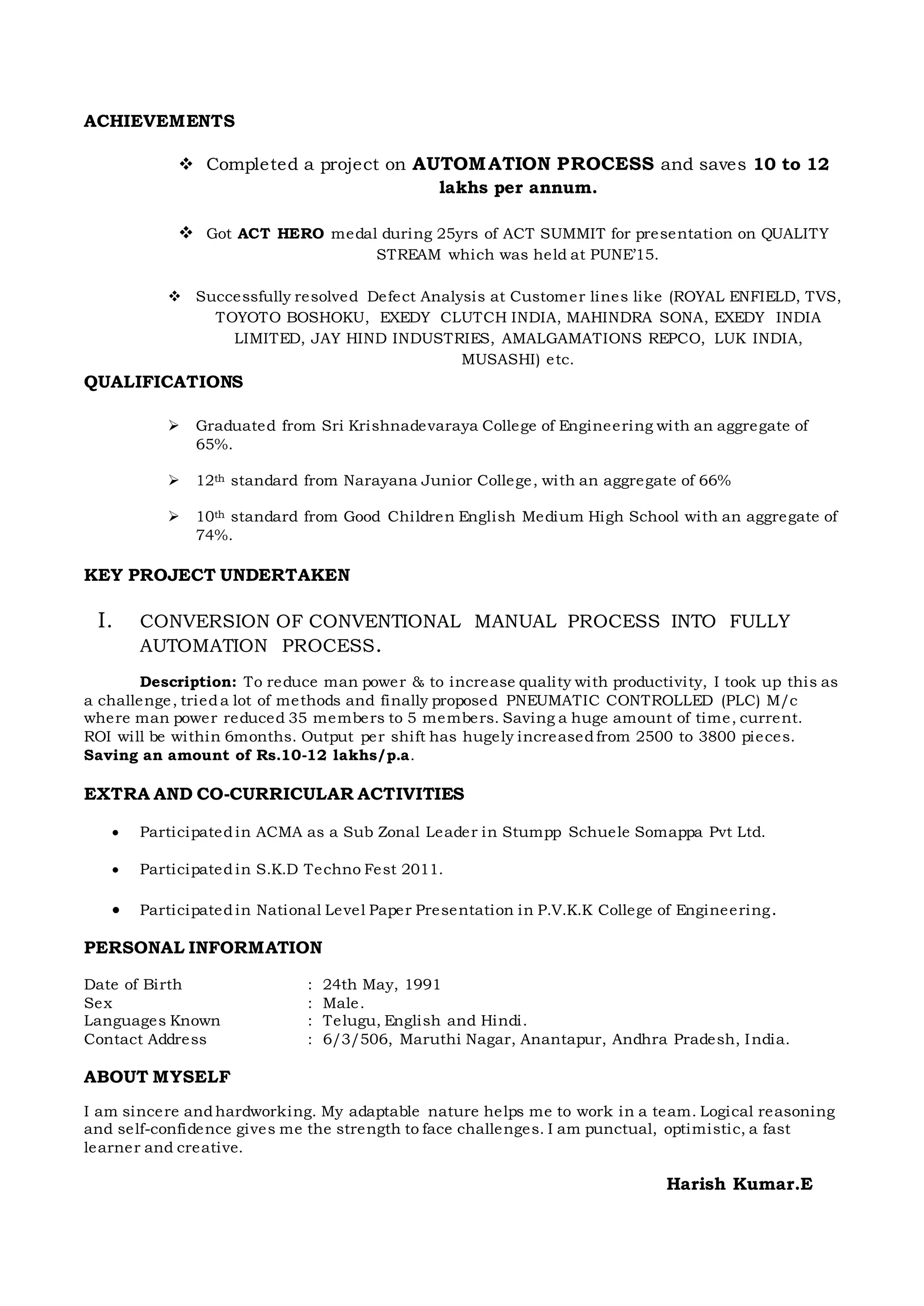 Harish (Updated CV) | PDF