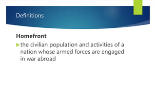 The Homefront - Daily Document 3 | PPT