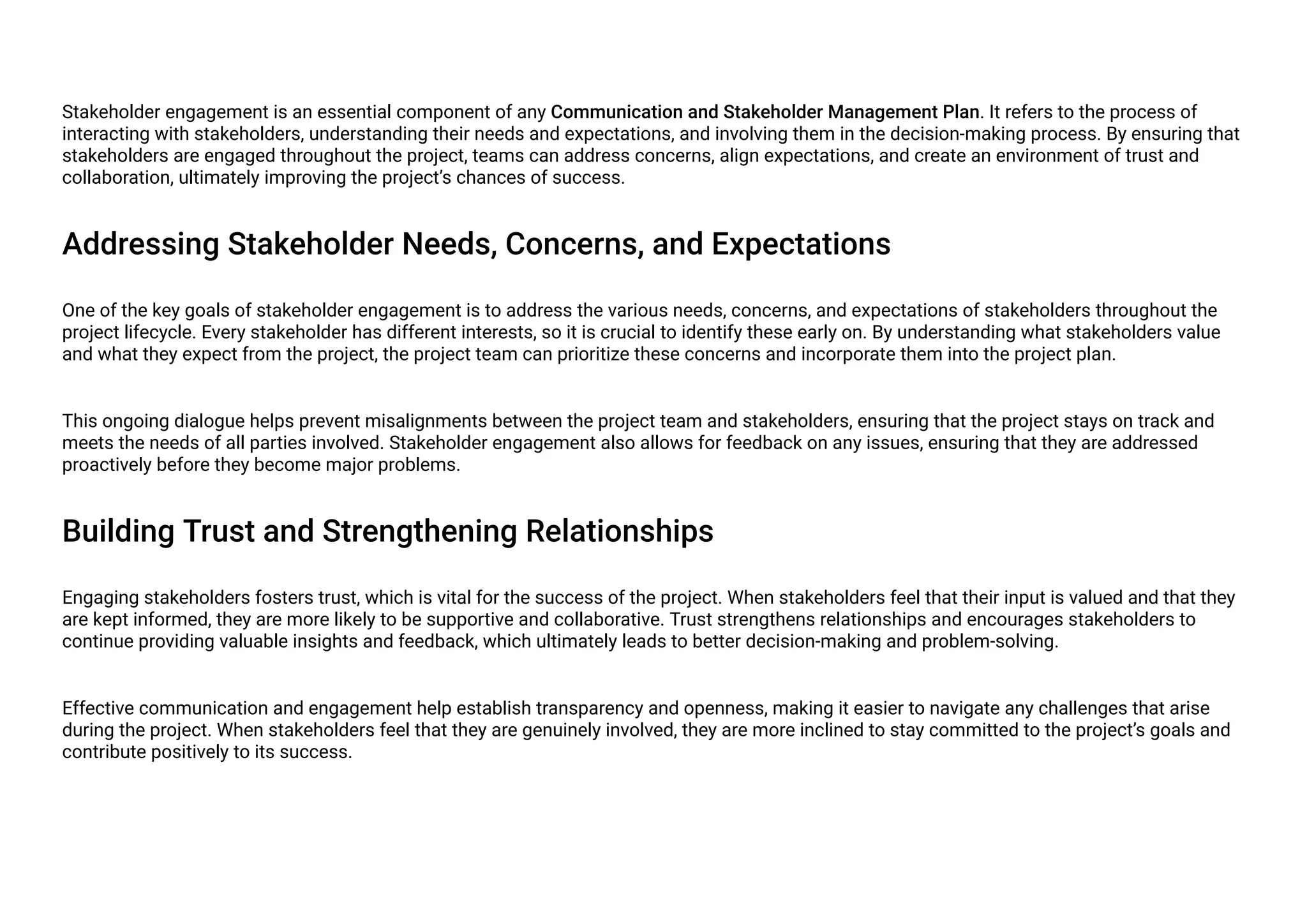 Why is stakeholder engagement important in a Communication and ...