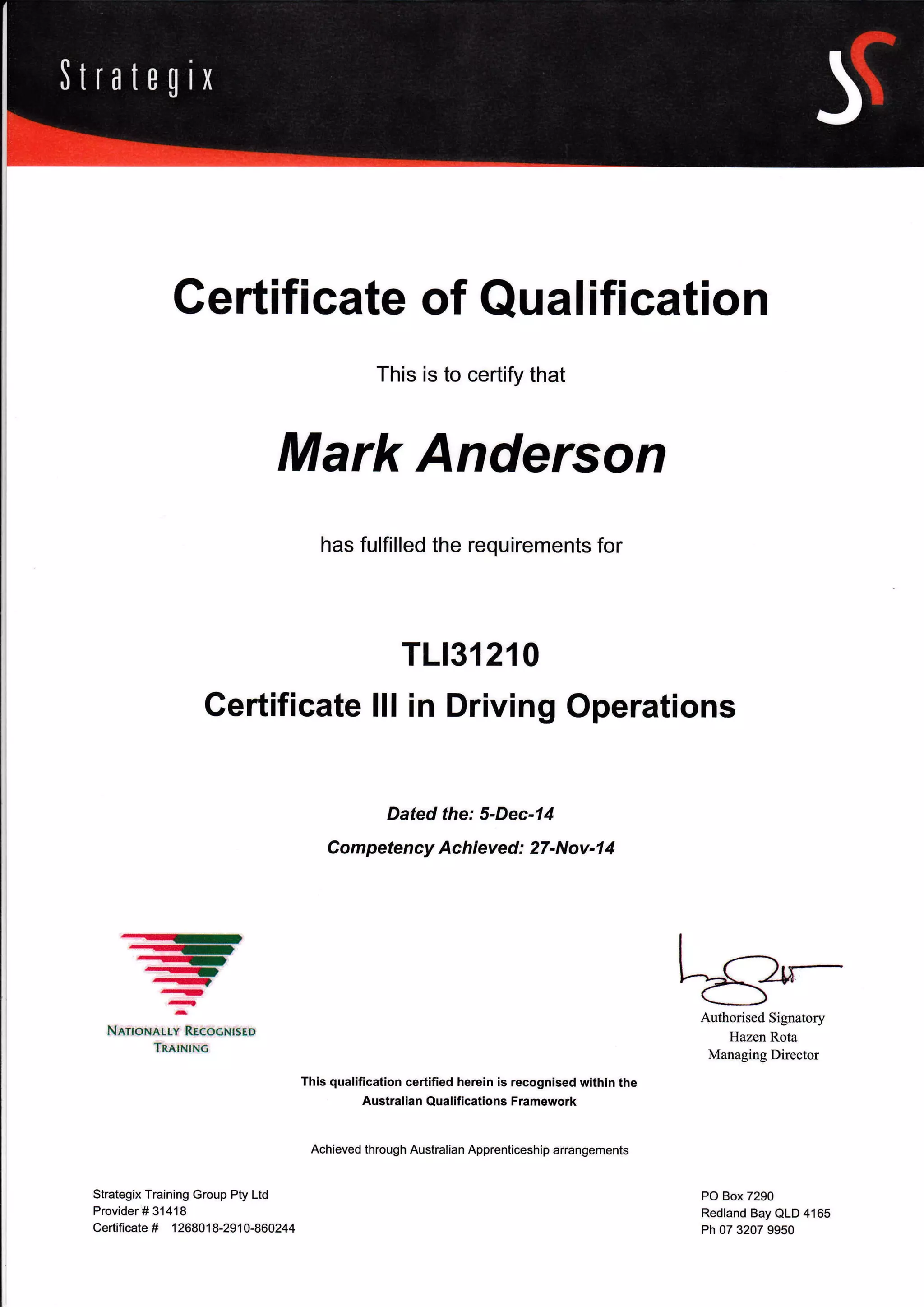 Cert 3 Transport 12-2014 | PDF