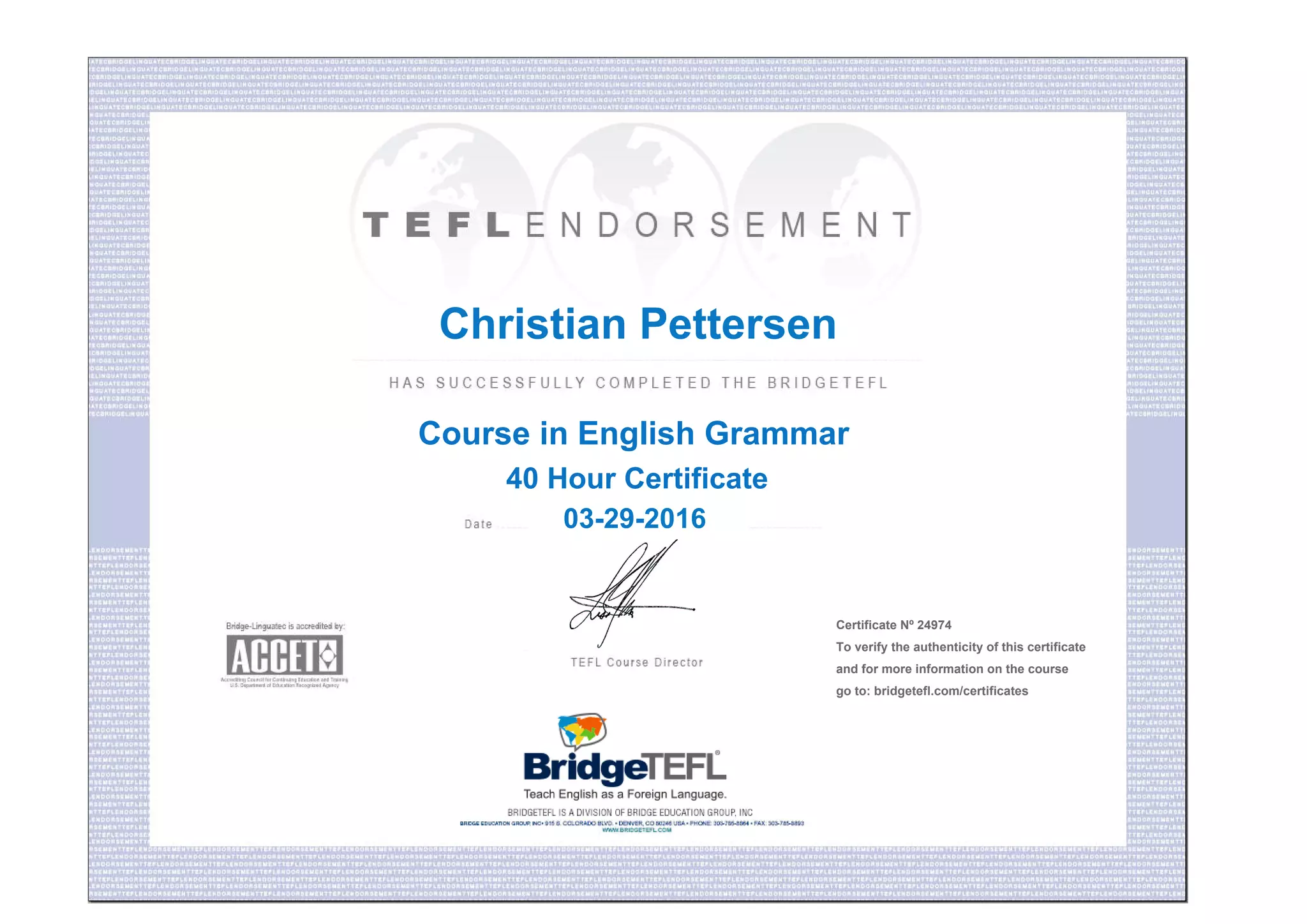Grammar certificate | PDF