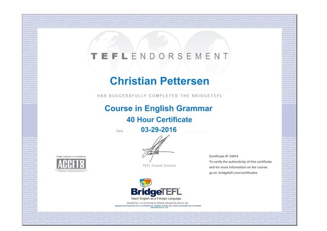 Grammar certificate | PDF
