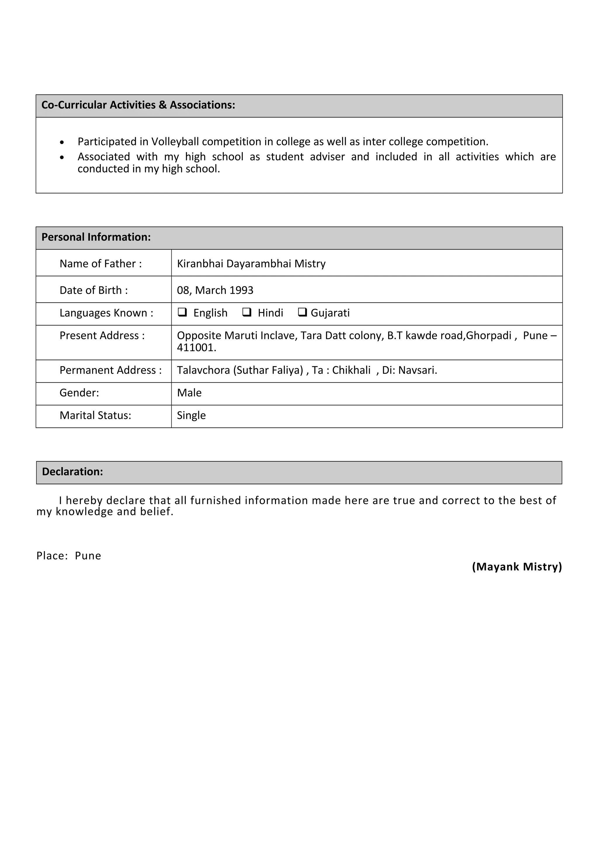 CV Mayank | PDF