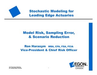 Stochastic Modeling - Model Risk - Sampling Error - Scenario Reduction | PDF | Business ...