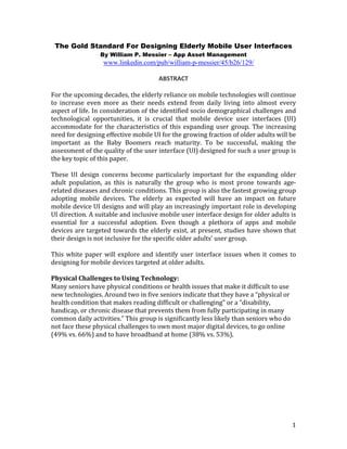 The Gold Standard For Designing Elderly Mobile User Interfaces | PDF