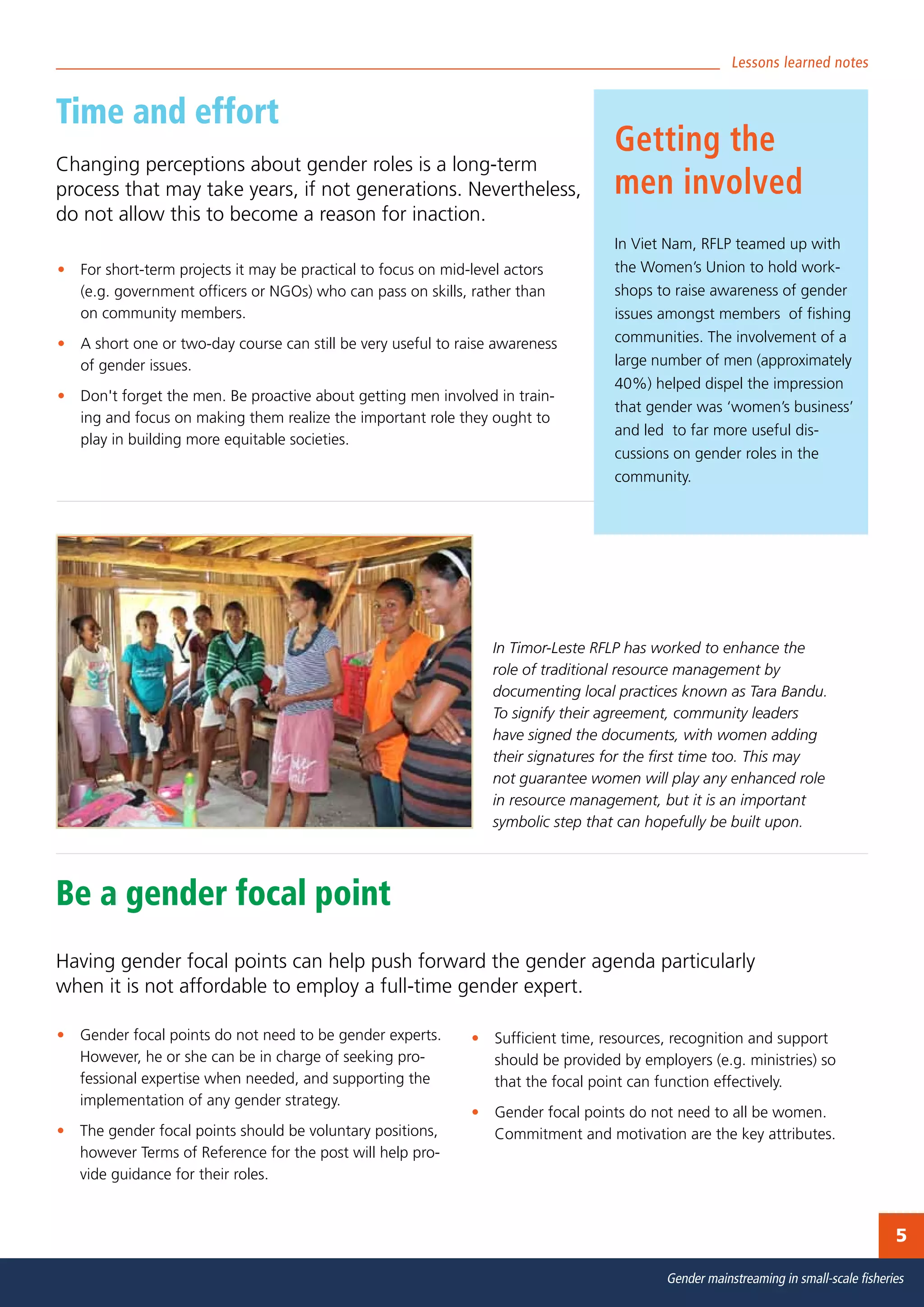 RFLP Gender Lessons Learned | PDF