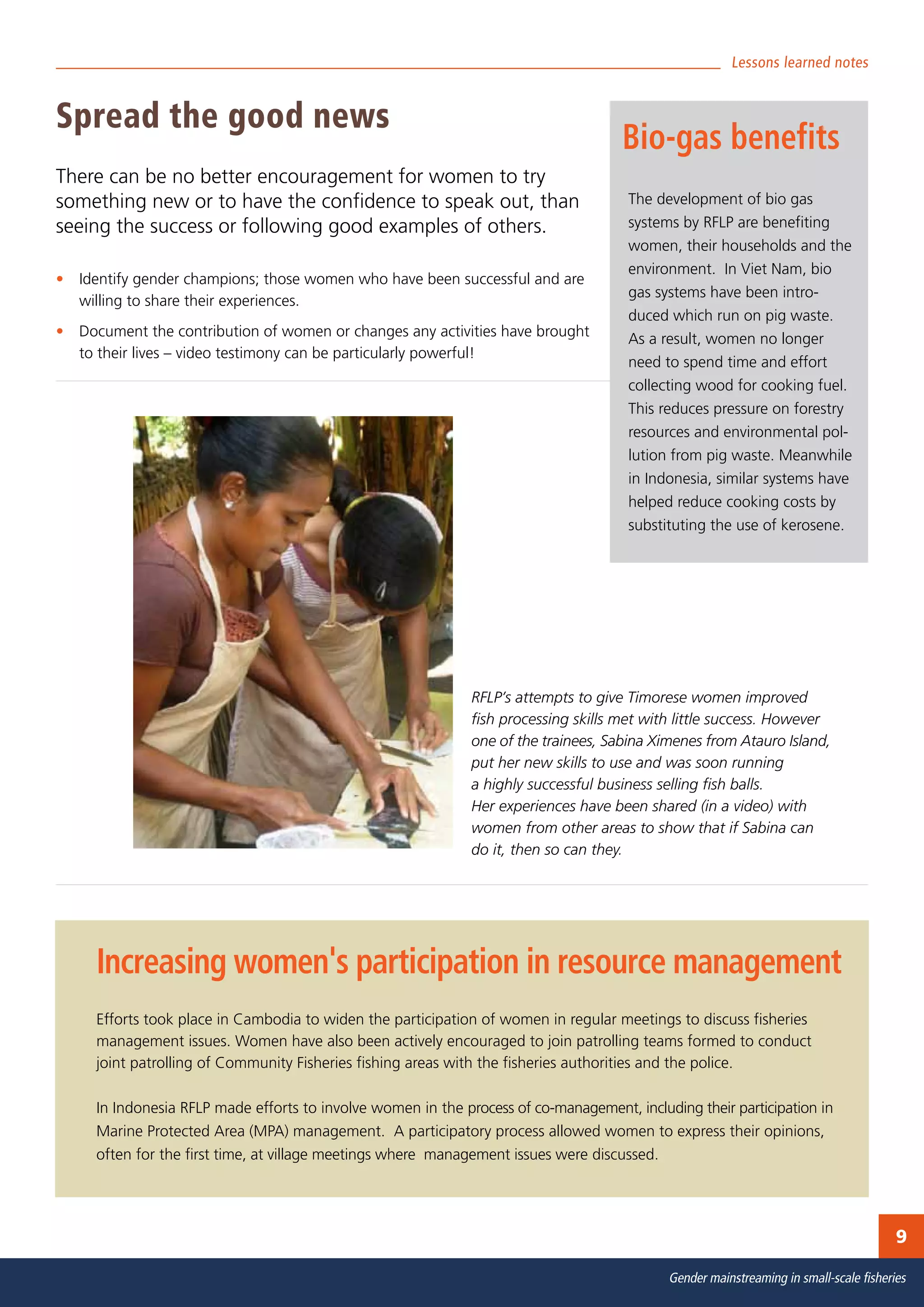 RFLP Gender Lessons Learned | PDF