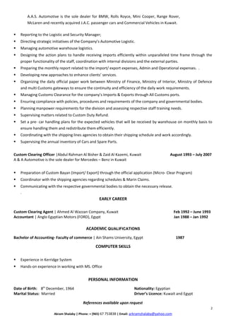 Akram Shalabi Resume cv (1) | DOC