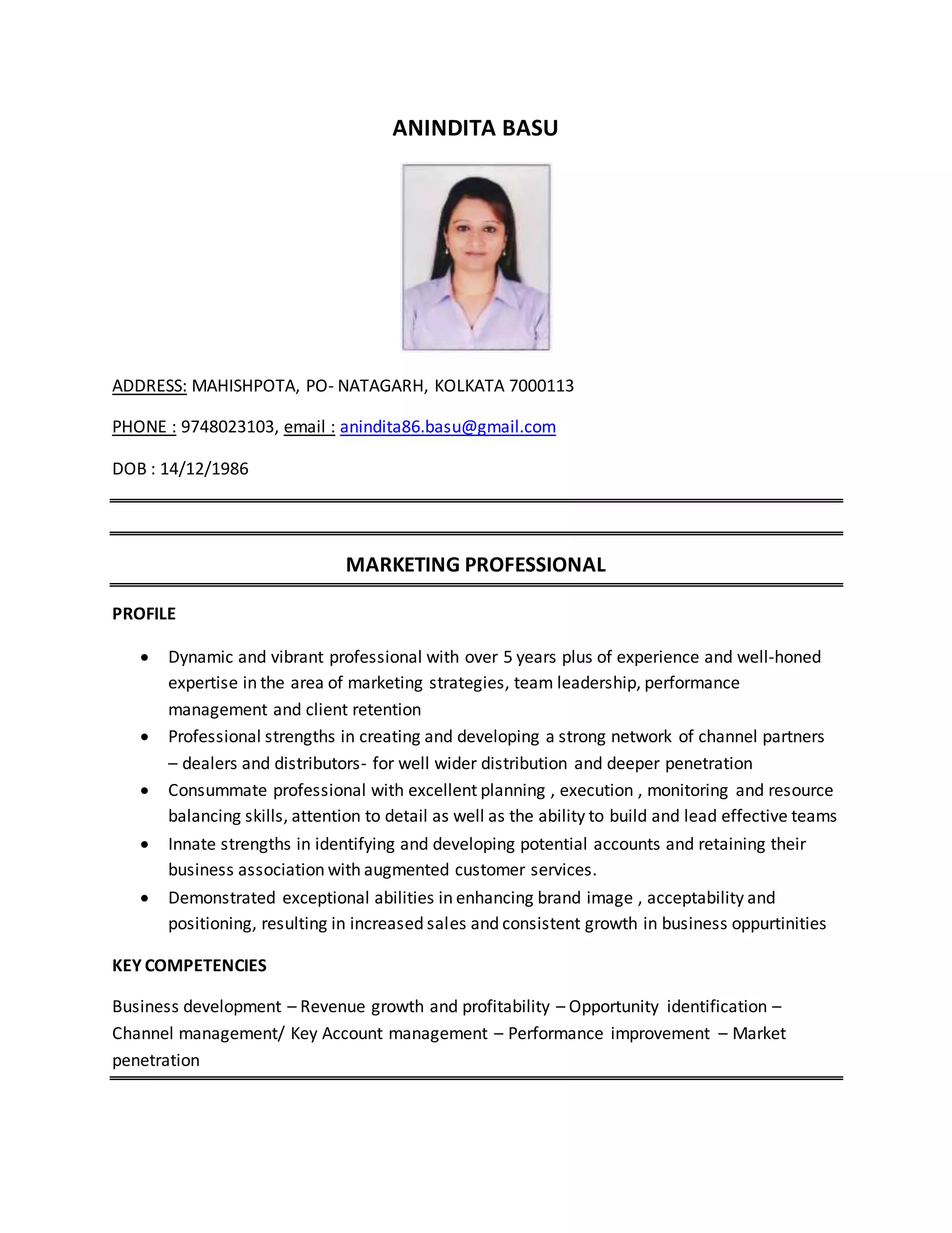 ANINDITA BASU_CV | PDF