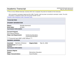 Academic Transcript | PPT
