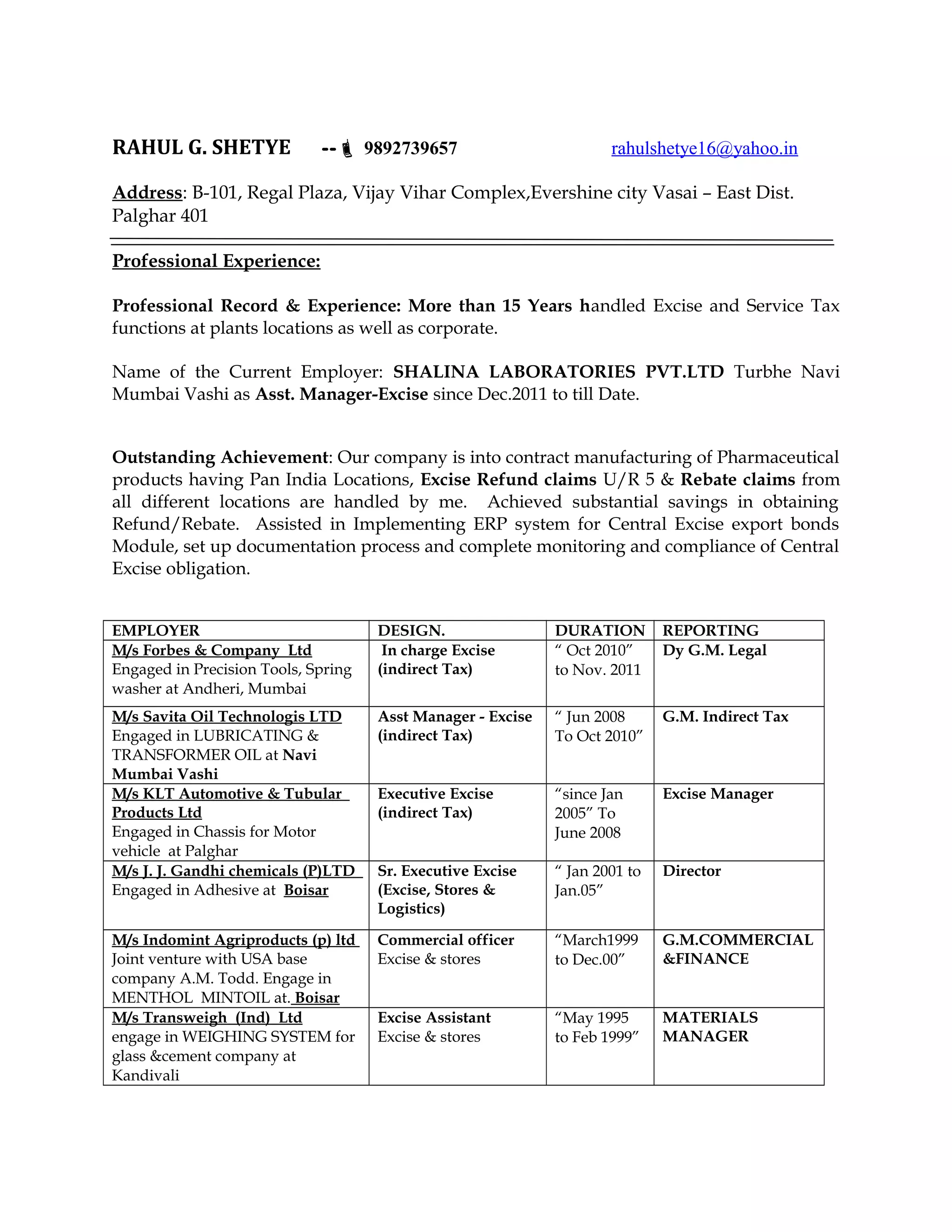 CV | DOC | Business Accounting & Finance | Business