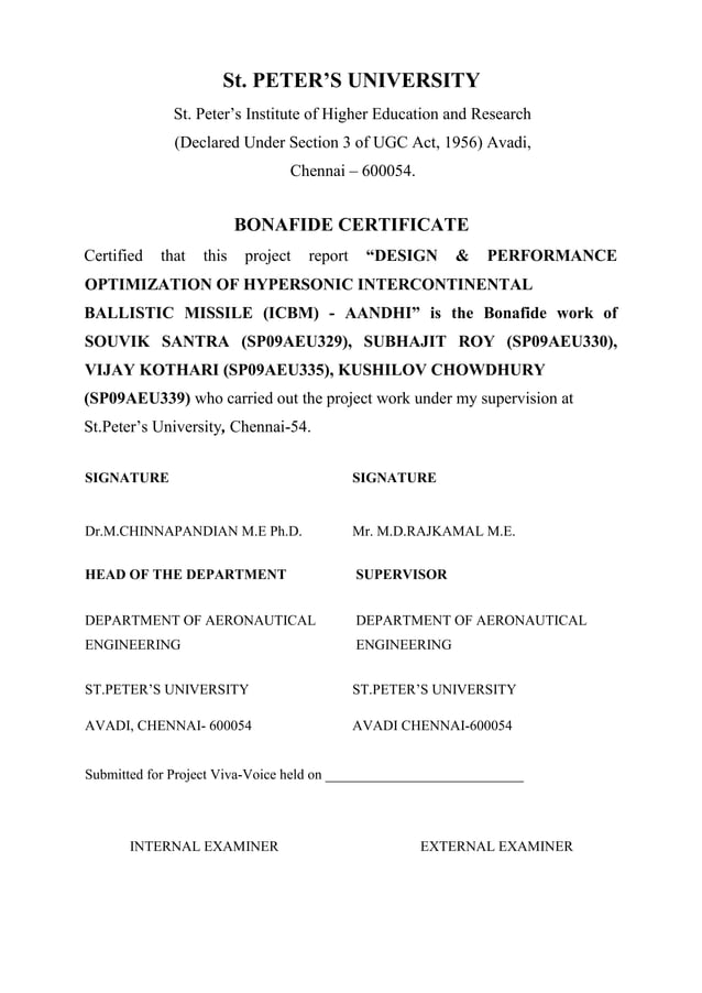 Design And Performance Optmization Of Hypersonic I Nter Continental