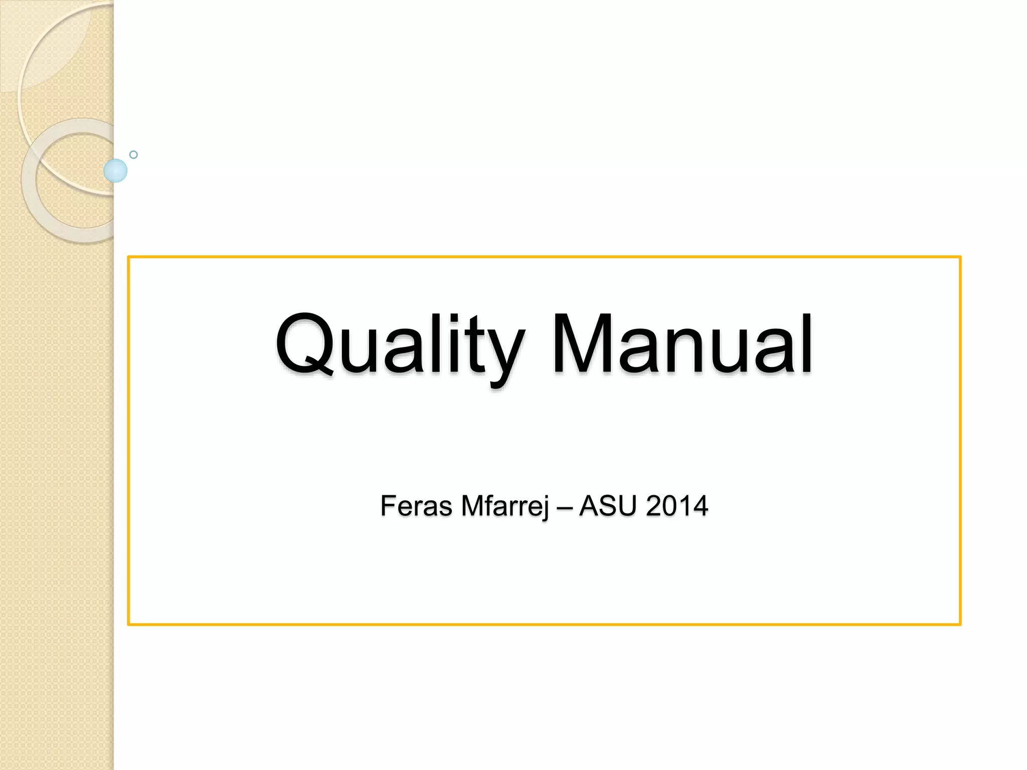 Quality Manual | PPTX