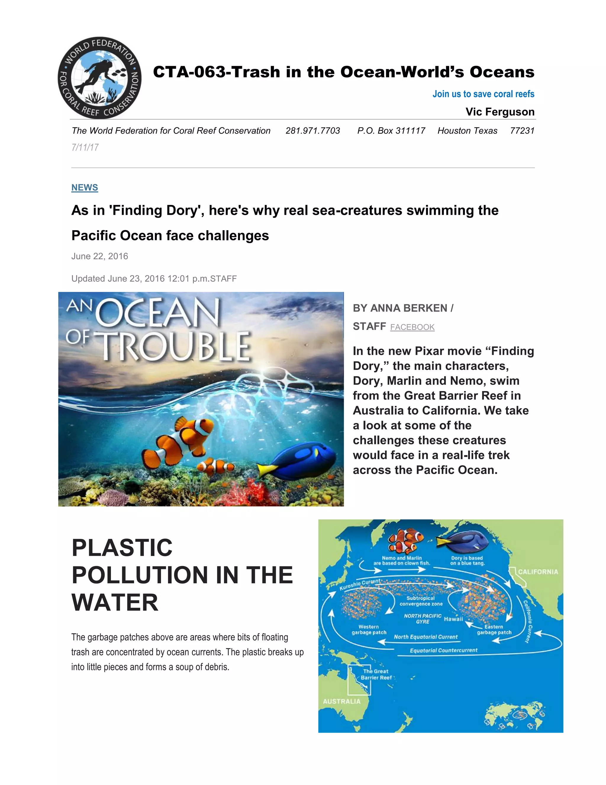 CTA-063-Ocean in Trouble-World’s Oceans | PDF