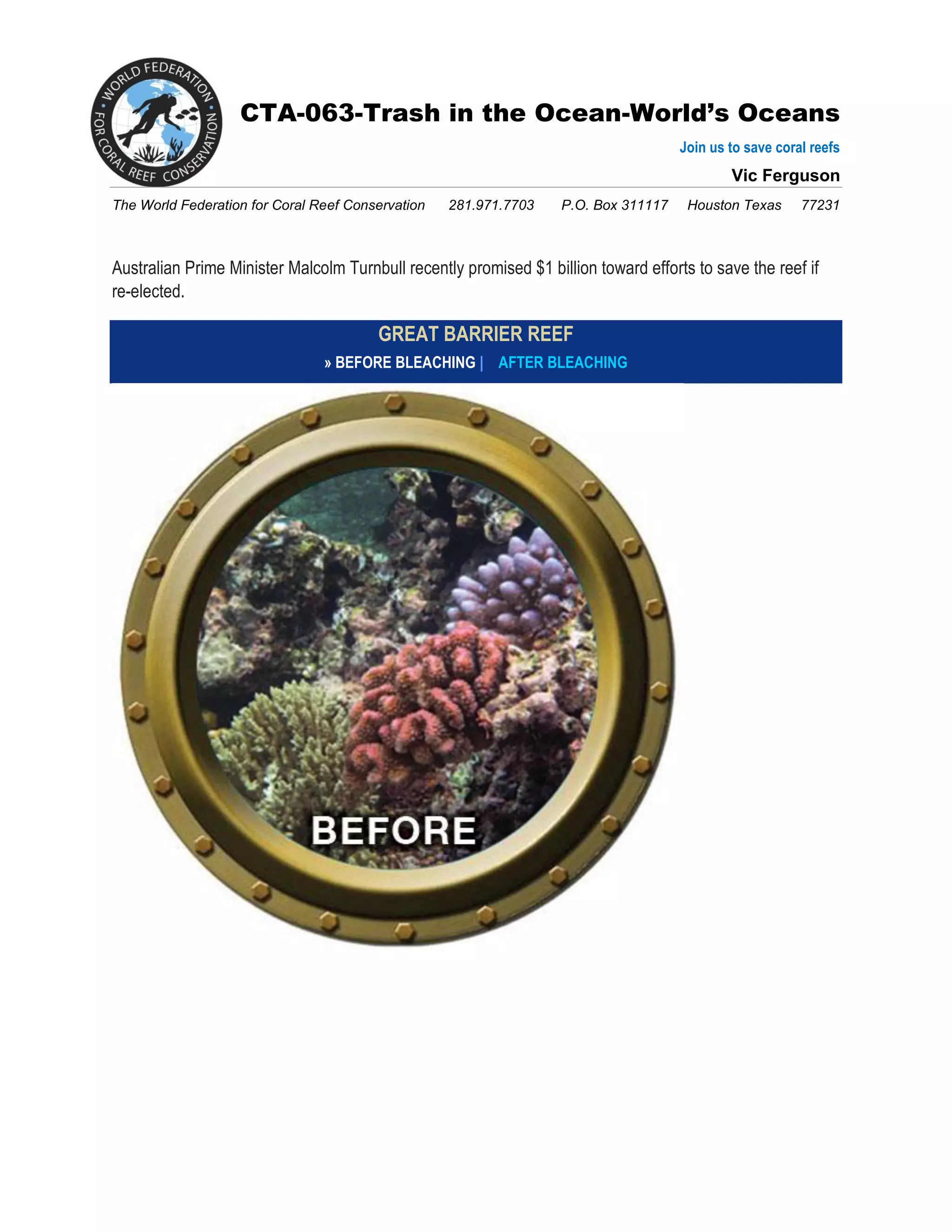 CTA-063-Ocean in Trouble-World’s Oceans | PDF