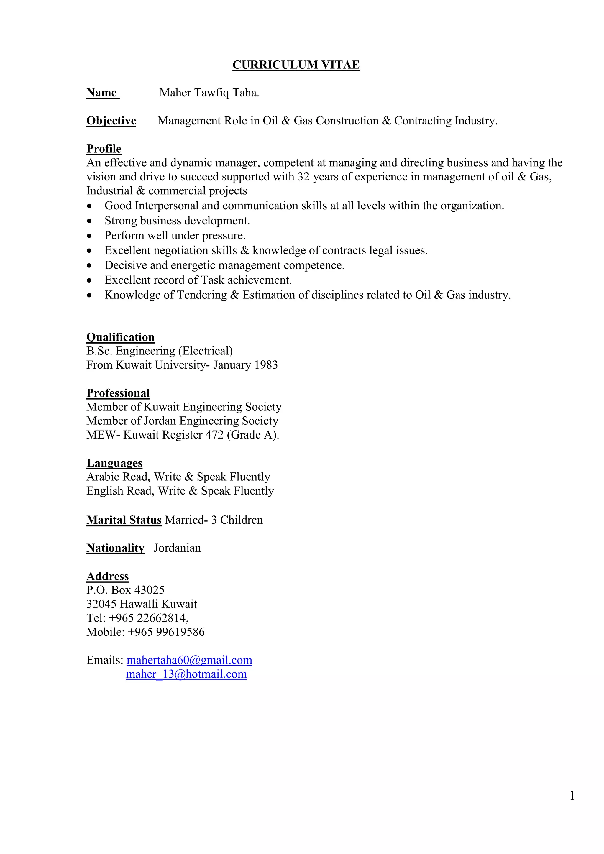 Maher Taha- CV-Oct 2015 | PDF