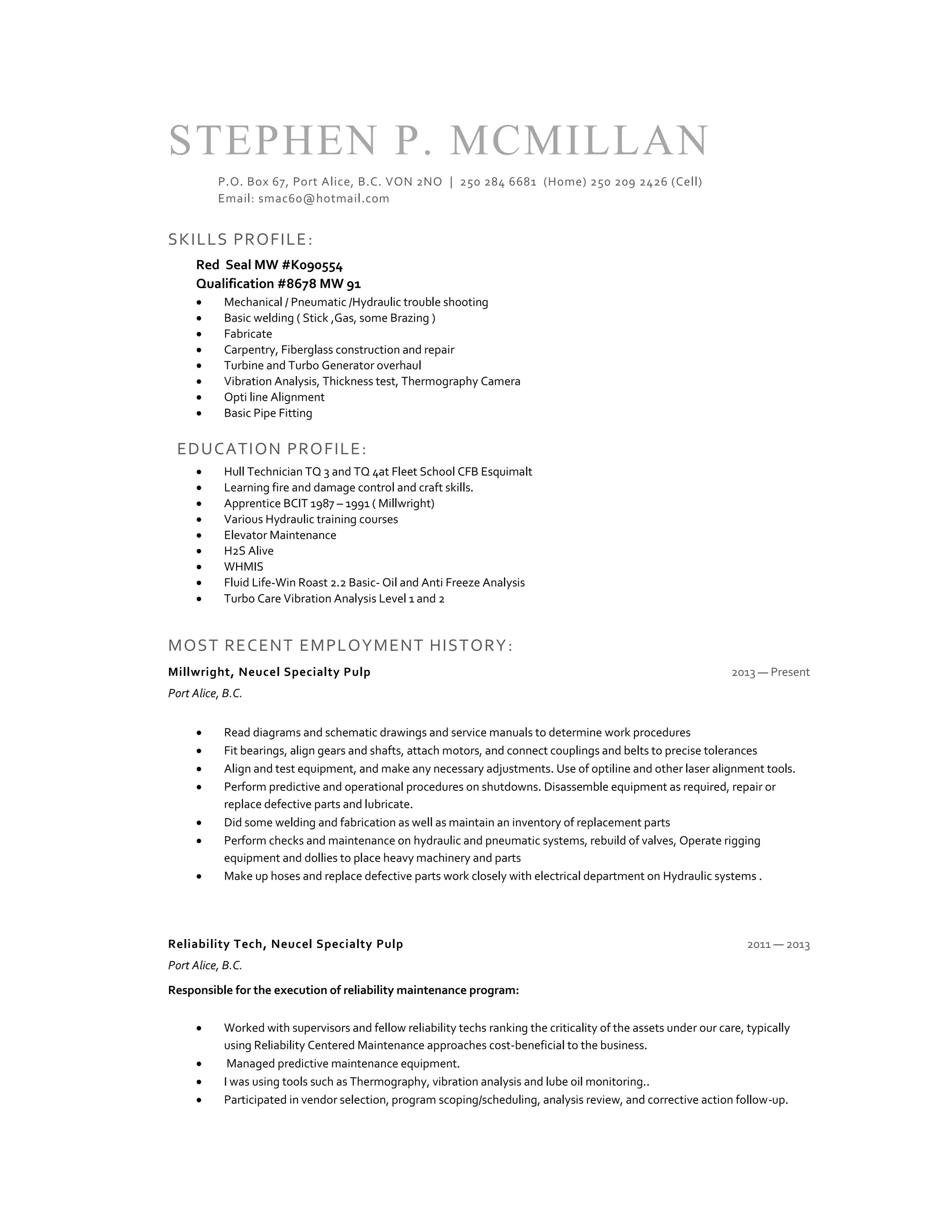 Steves Resume Upgrade 2 | PDF