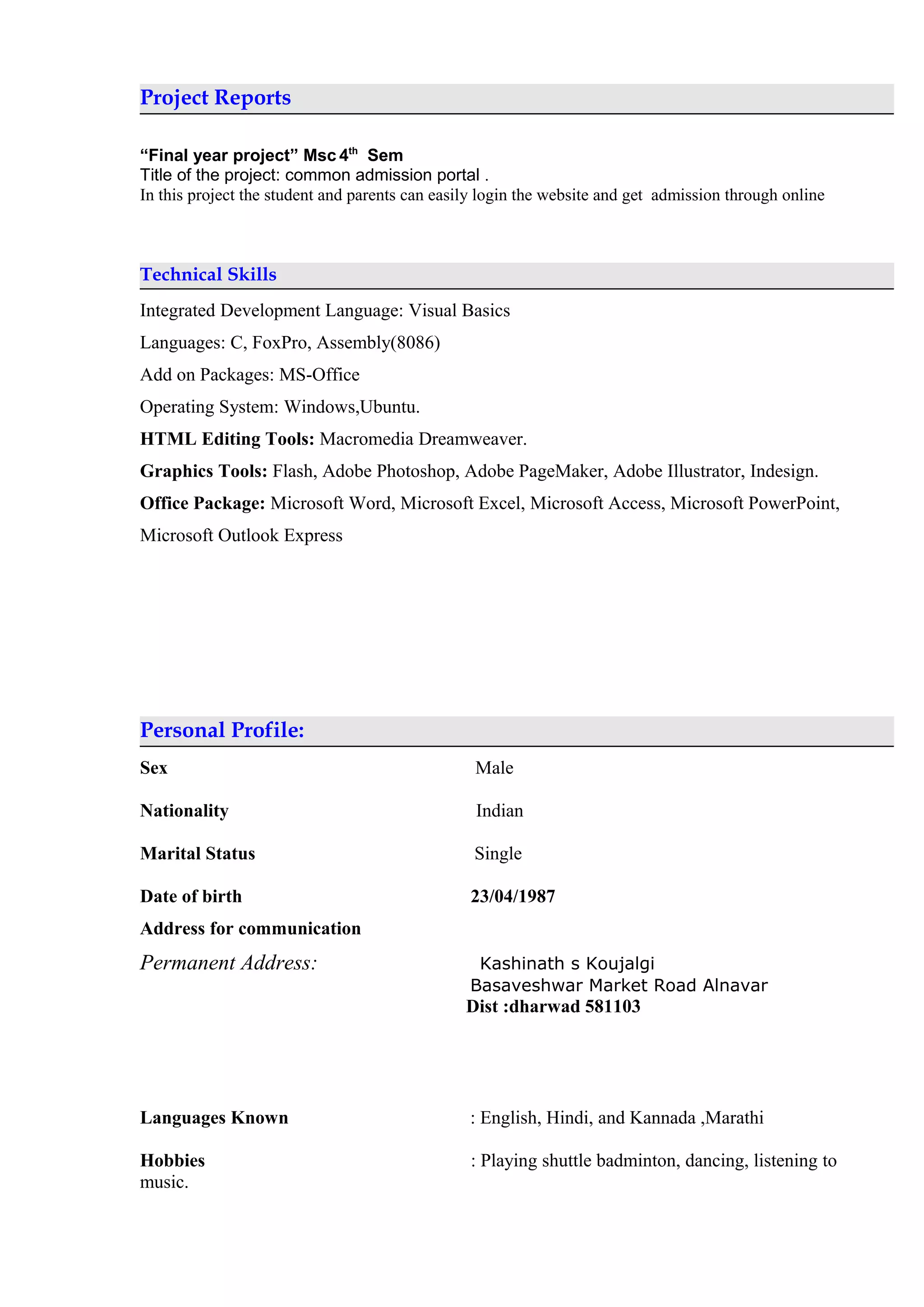 Wipro Resume | DOC