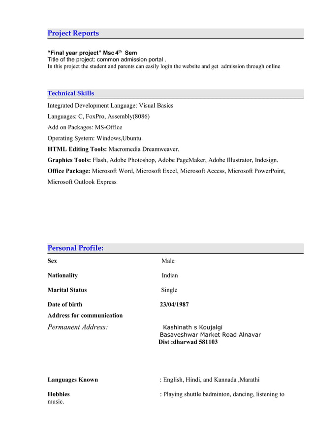Wipro Resume | DOC