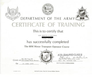 Motor Transport Operators Course - Army Commercial Drivers Scho | PPT