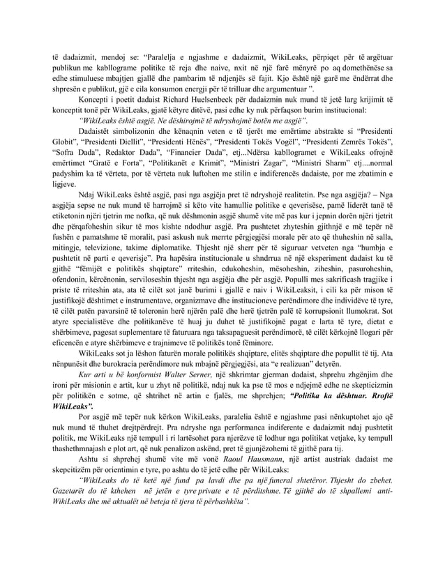 WikiLeaks – Dadaizëm Politik - Shkurtuar | PDF