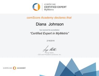 ComScore Certification - Diana Johnson | PPT