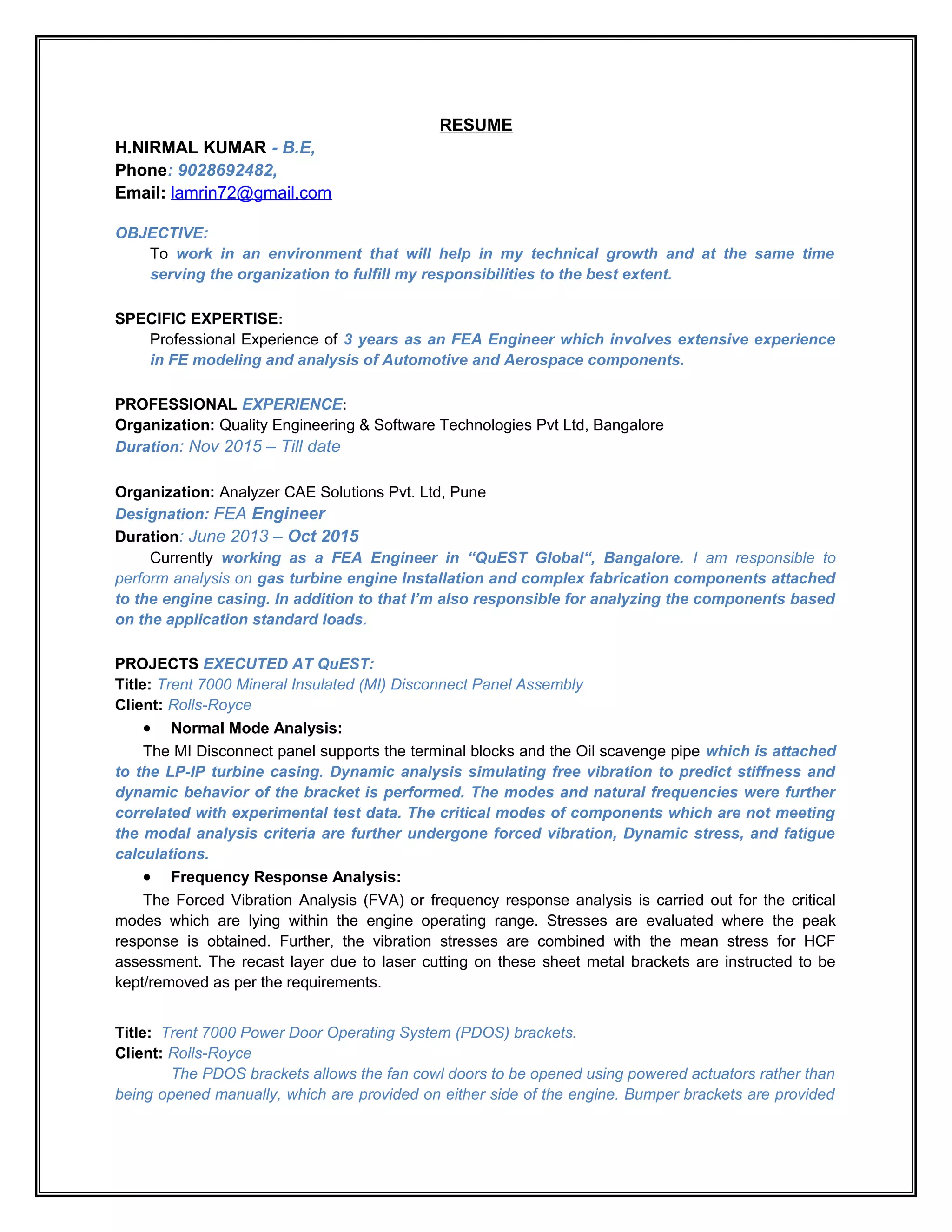 Nirmal kumar updated resume | DOC