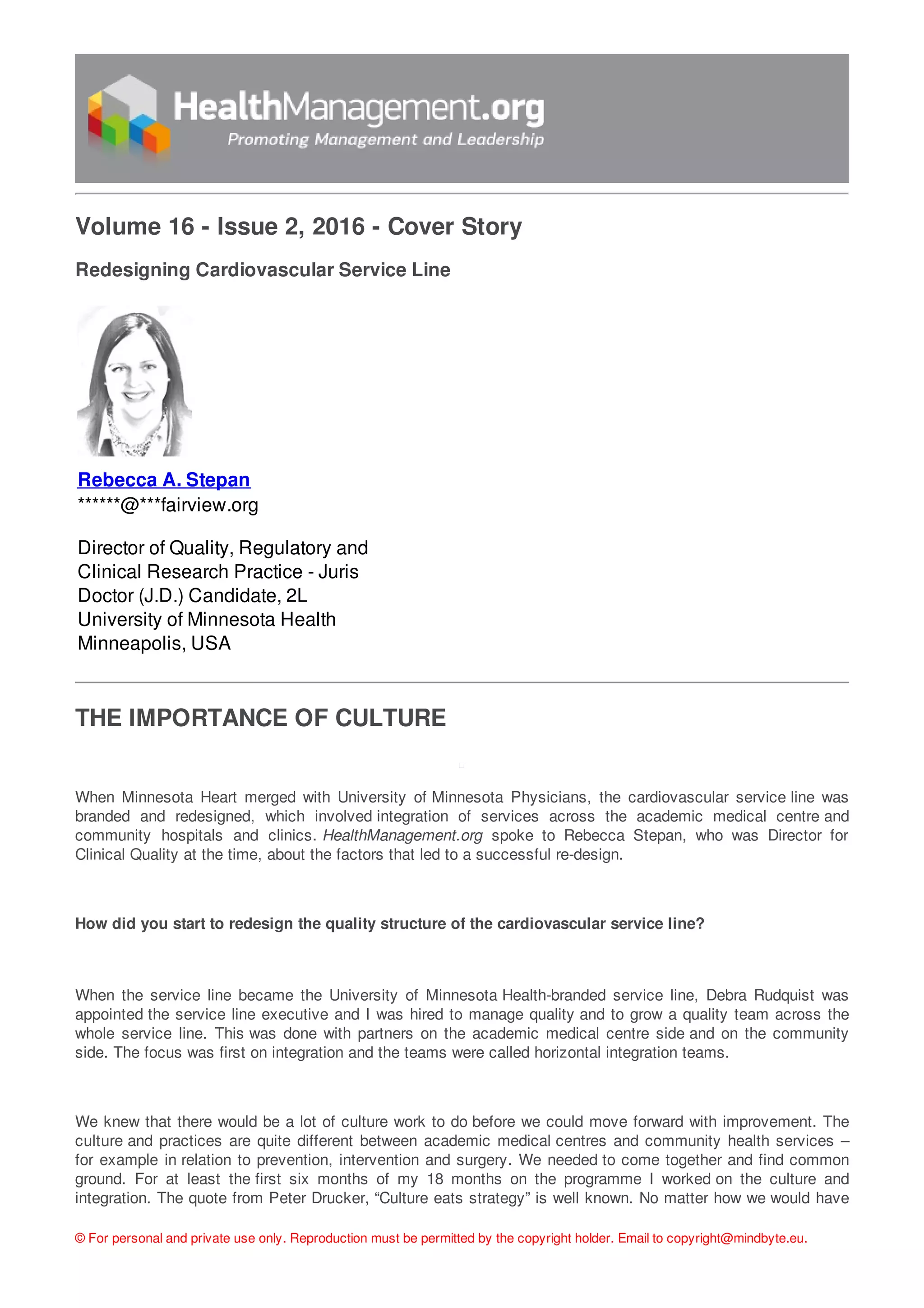 redesigning-cardiovascular-service-line | PDF | Healthcare Industry ...