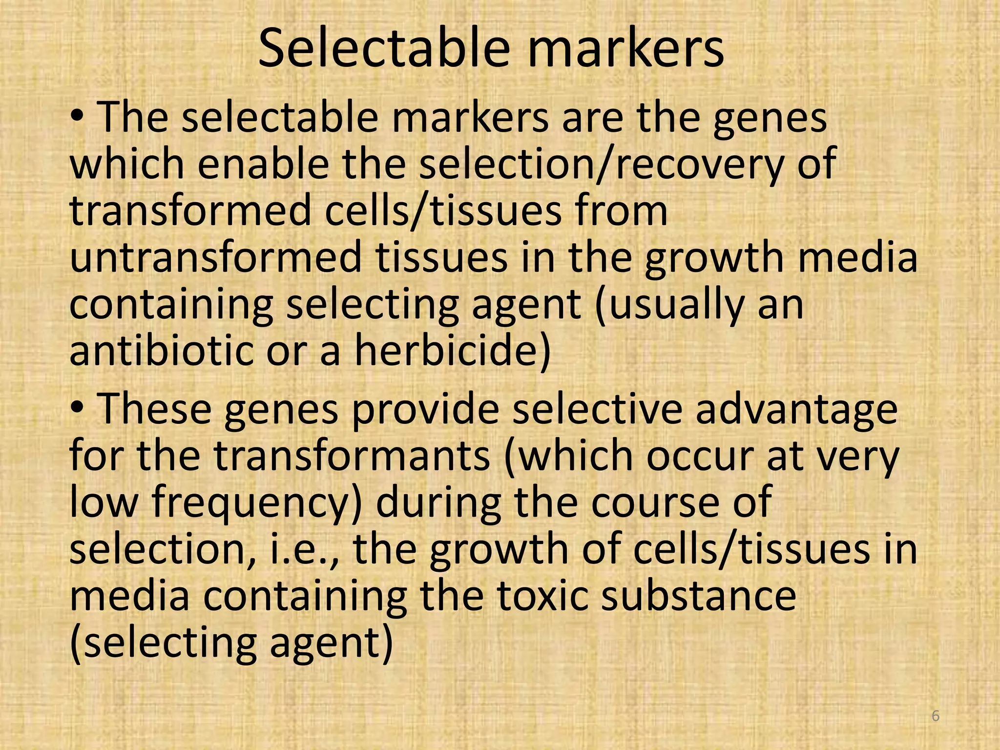 Markers and reporter genes | PPTX