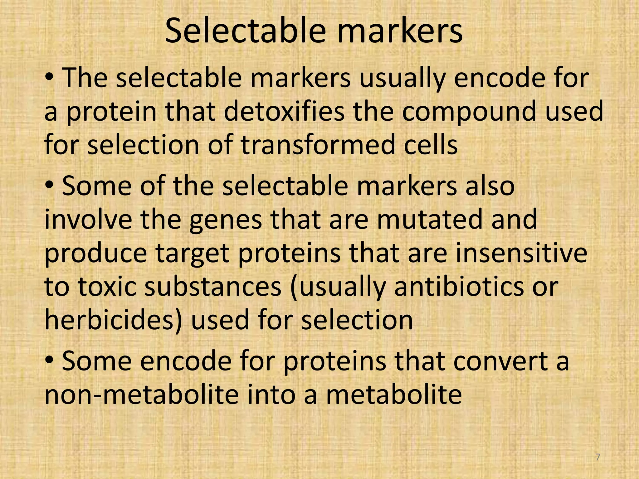 Markers and reporter genes | PPTX