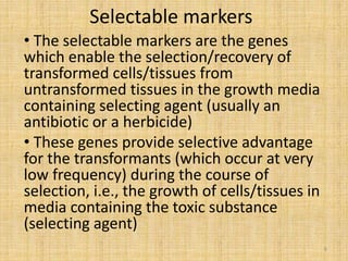 Markers and reporter genes | PPTX