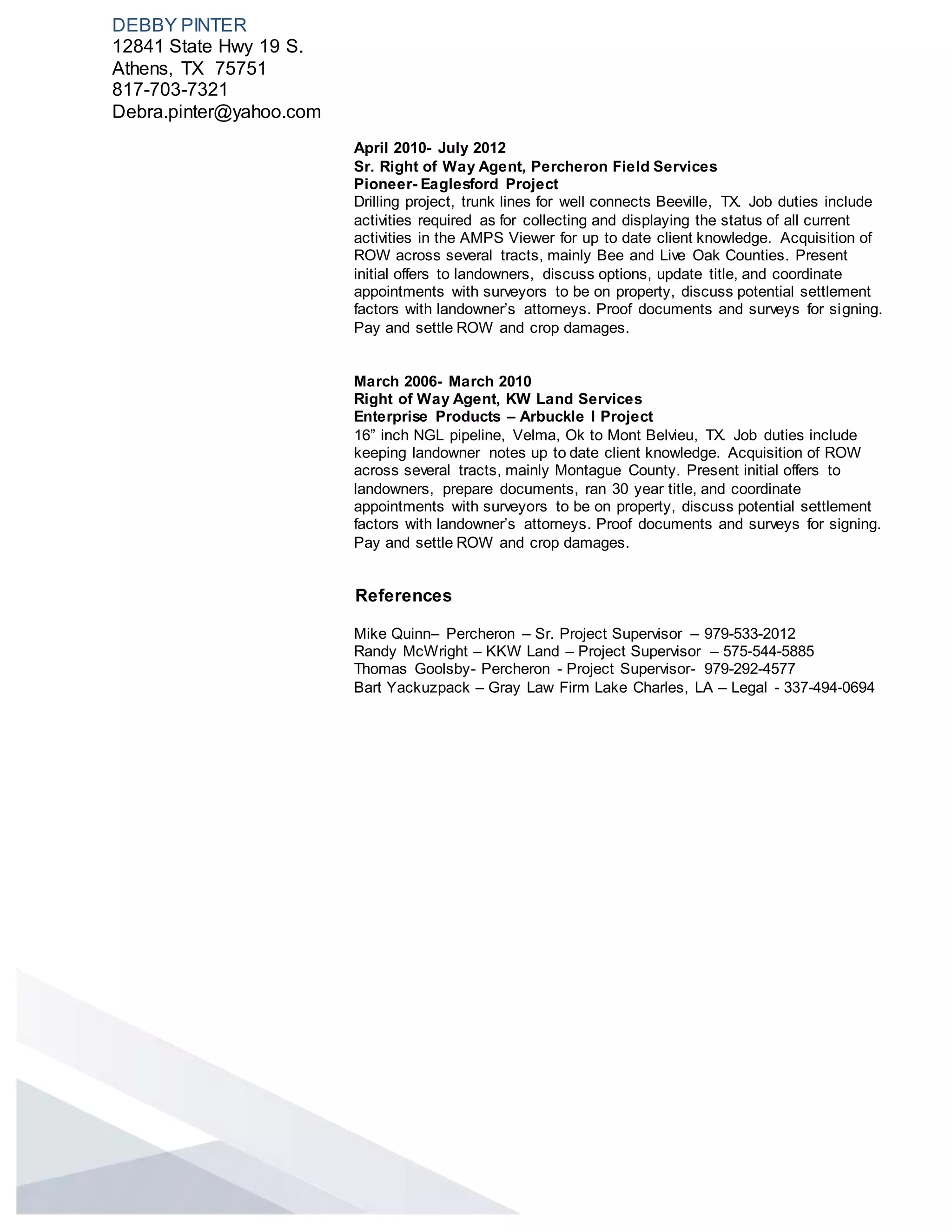 2016 Debby Pinter Resume | DOCX