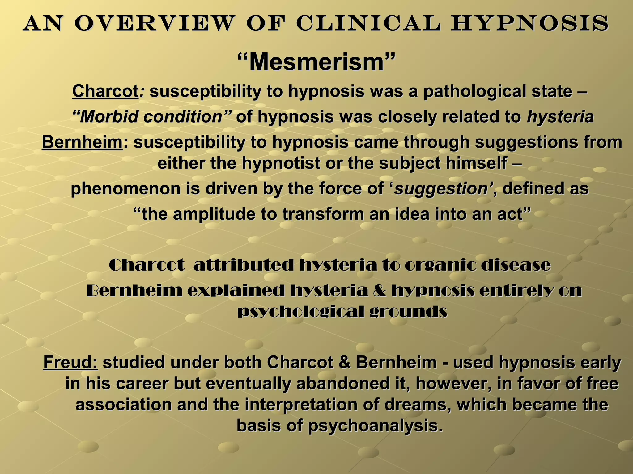 An Overview of Clinical Hypnosis | PPT